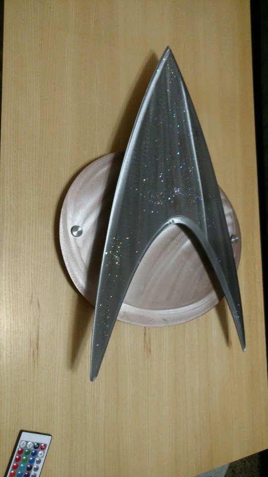 metal Wall art Star trek signs logo LED lit home decor plasma cut steel ...