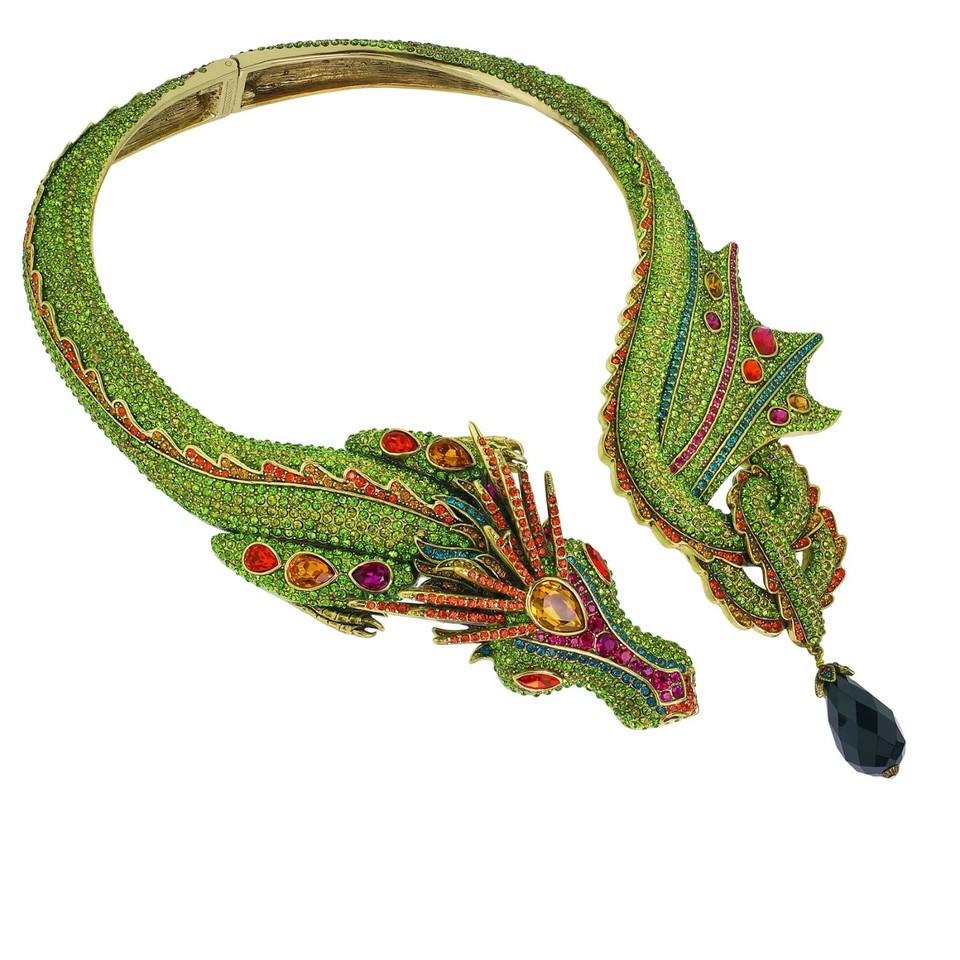 HEIDI DAUS "Mythical Masterpiece" Beaded Crystal Dragon Necklace | eBay