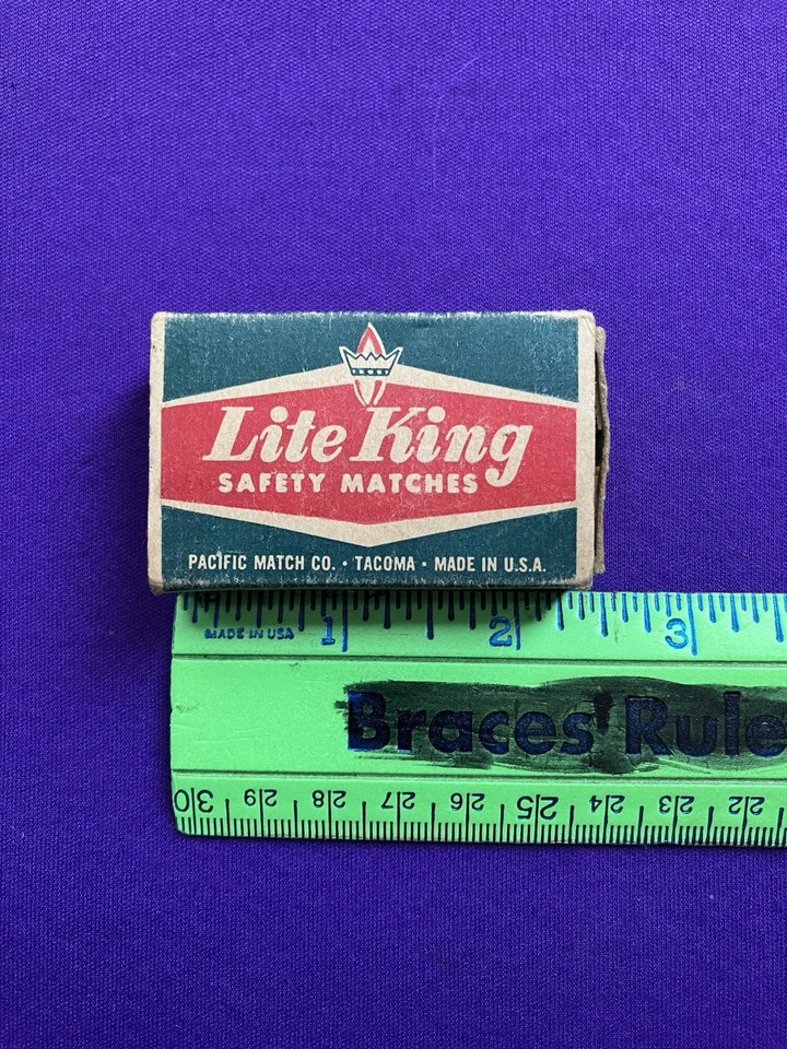 Vintage, LITE KING Safety Matches matchbox, Pacific Match Co, Tacoma ...