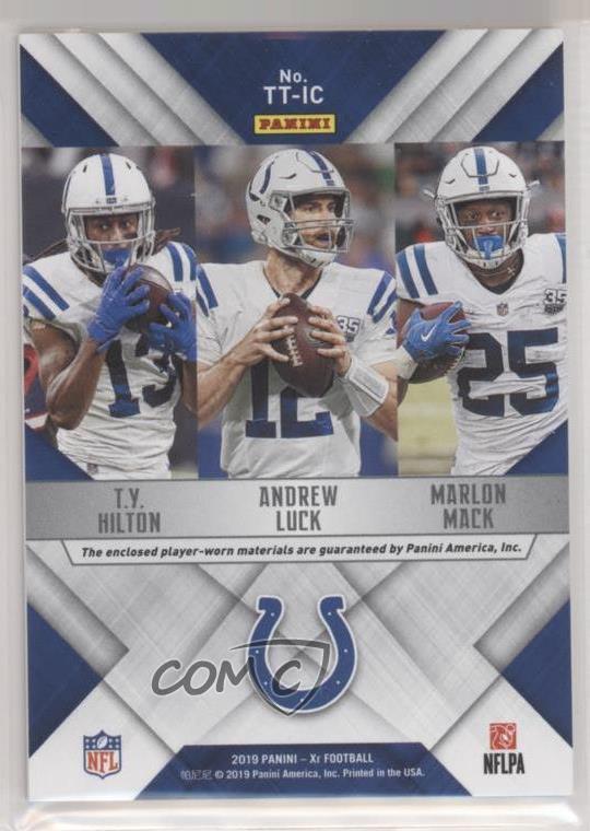 2019 Panini XR - Team Trios Materials Blue #TT-IC T.Y. Hilton, Marlon ...