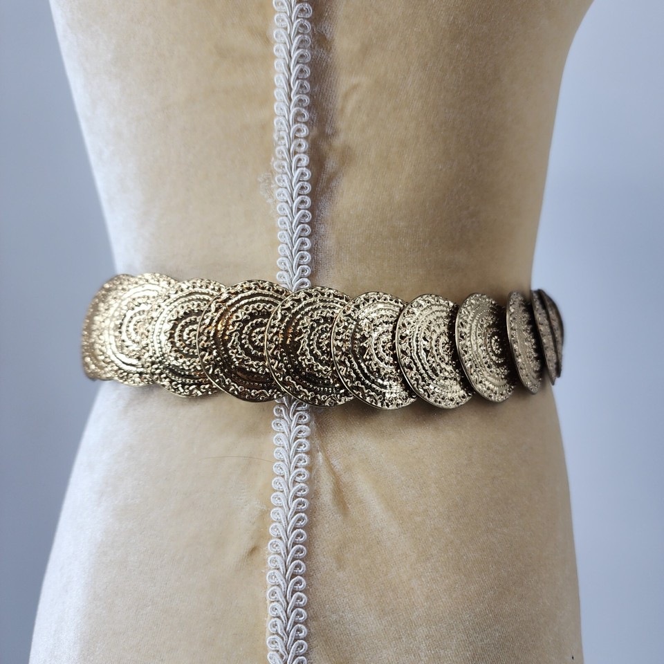 Gold Coin Belt Western Concho Hippy Boho Cowgirl Bohemian Gypsy Small ...