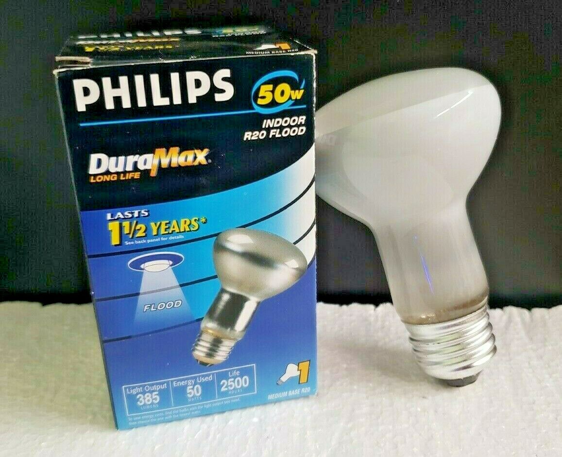 Philips Duramax Indoor Flood 50w Med. Base R20 Bulbs 2500 HRS 385 LM ...