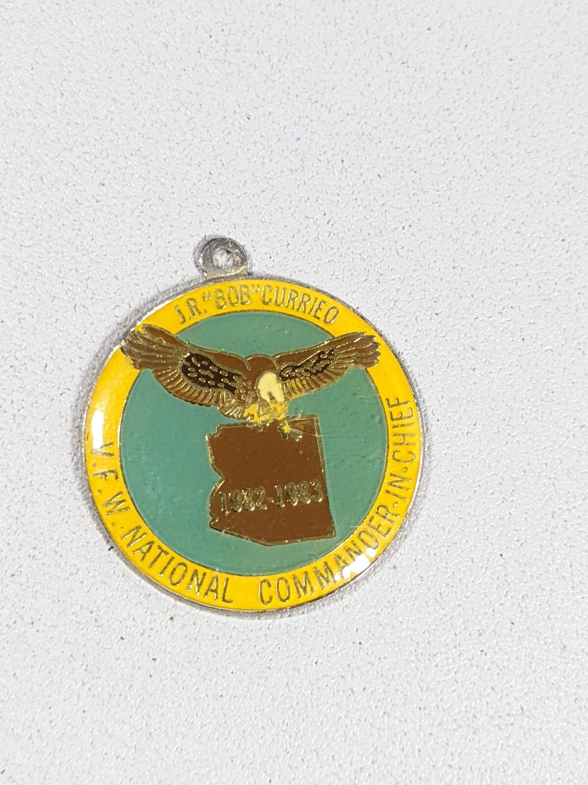 Vintage 1982 VFW Commander In Chief Eagle Charm - Gem