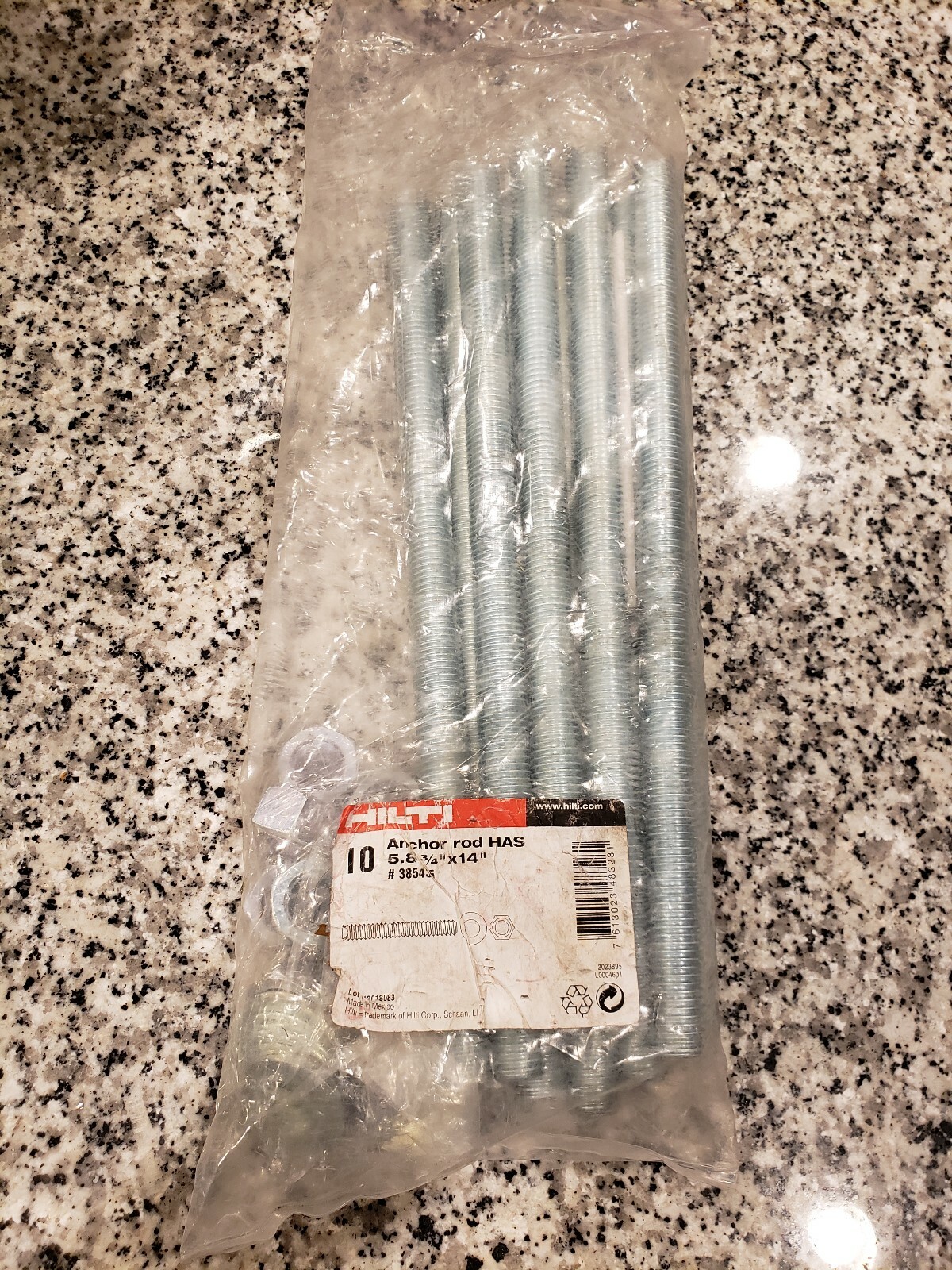 Hilti 3/4 in. x 14 in. HAS-E Threaded Steel Rod (10-Piece) 385435 for ...