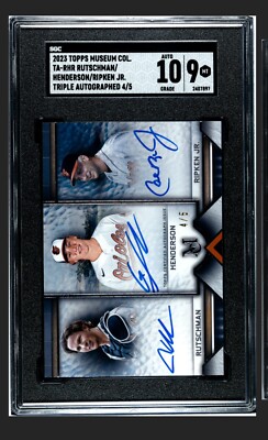 2023 Topps Museum Collection Rutschman Henderson Ripken Jr Triple Auto ...