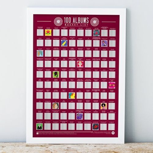 Scratch Off Bucket List 100 Albums Poster Checklist Music Artist ...