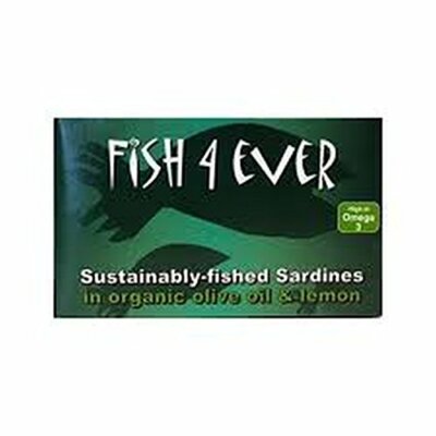 Fish 4 Ever MSC Whole Sardines in Organic Olive Oil and Lemon 120g ...