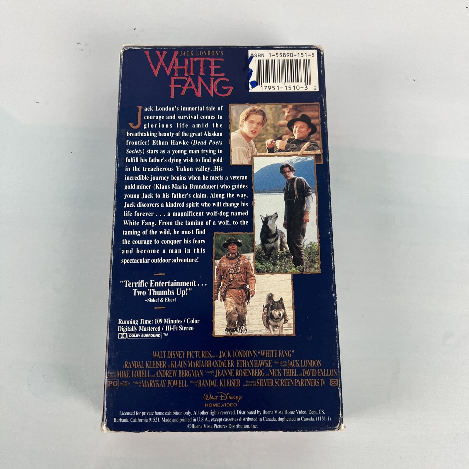 White Fang Walt Disney VHS Ethan Hawke Vintage 717951151032| eBay