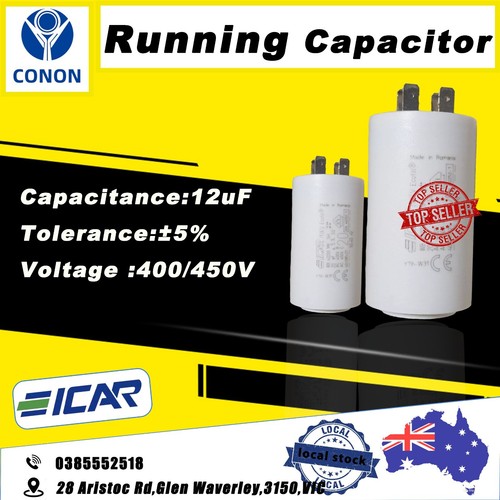 ICAR 12UF running capacitor 450V electric Motor 50/60Hz 4 pin Italy ...