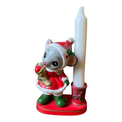 VTG Napcoware Christmas Mouse With Gold Stocking Candle Holder | eBay