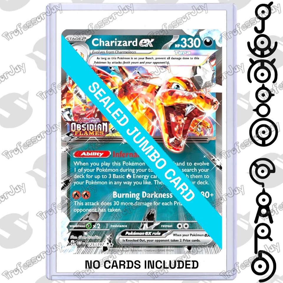 Pokémon JUMBO Card SV3 CHARIZARD EX 125/197 OBSIDIAN FLAMES SEALED ...