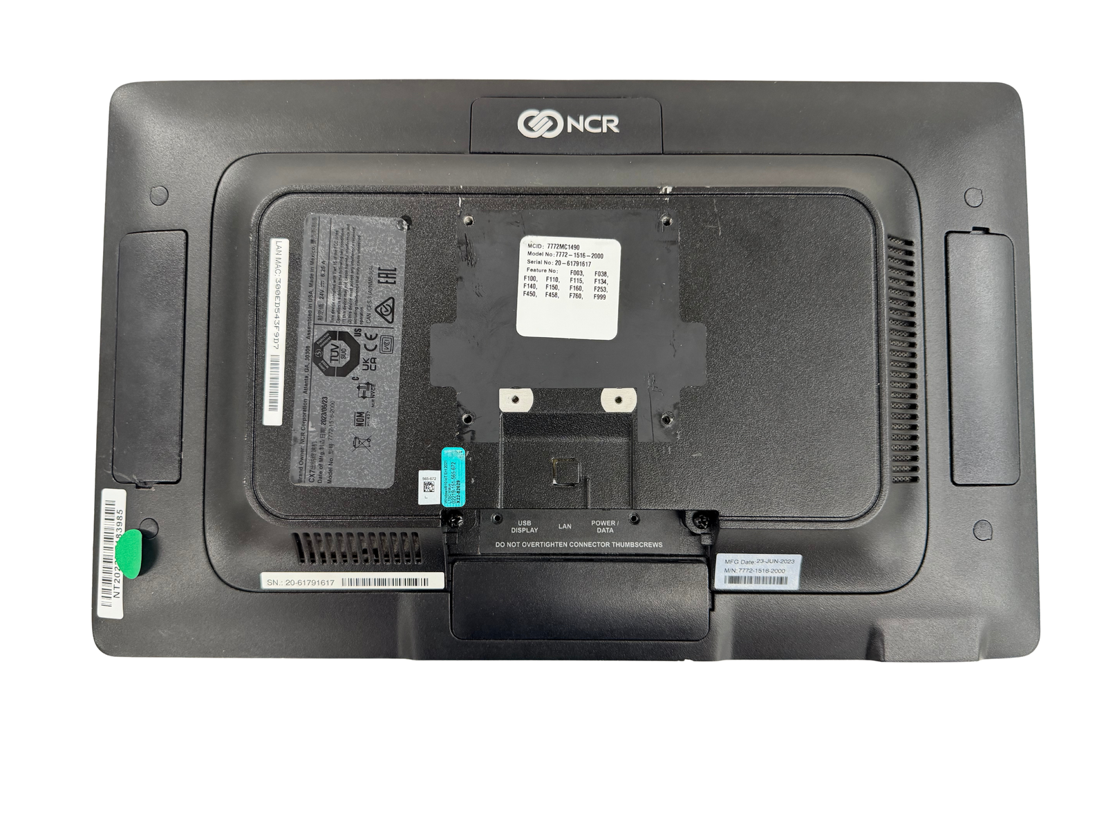 NCR CX7 7772-1516-2000 15" TOUCHSCREEN POS Terminal Display i5-8500T ...