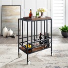 Posh Living Biony Modern Metal Bar Cart with Wheels in Bar Cart Black ...