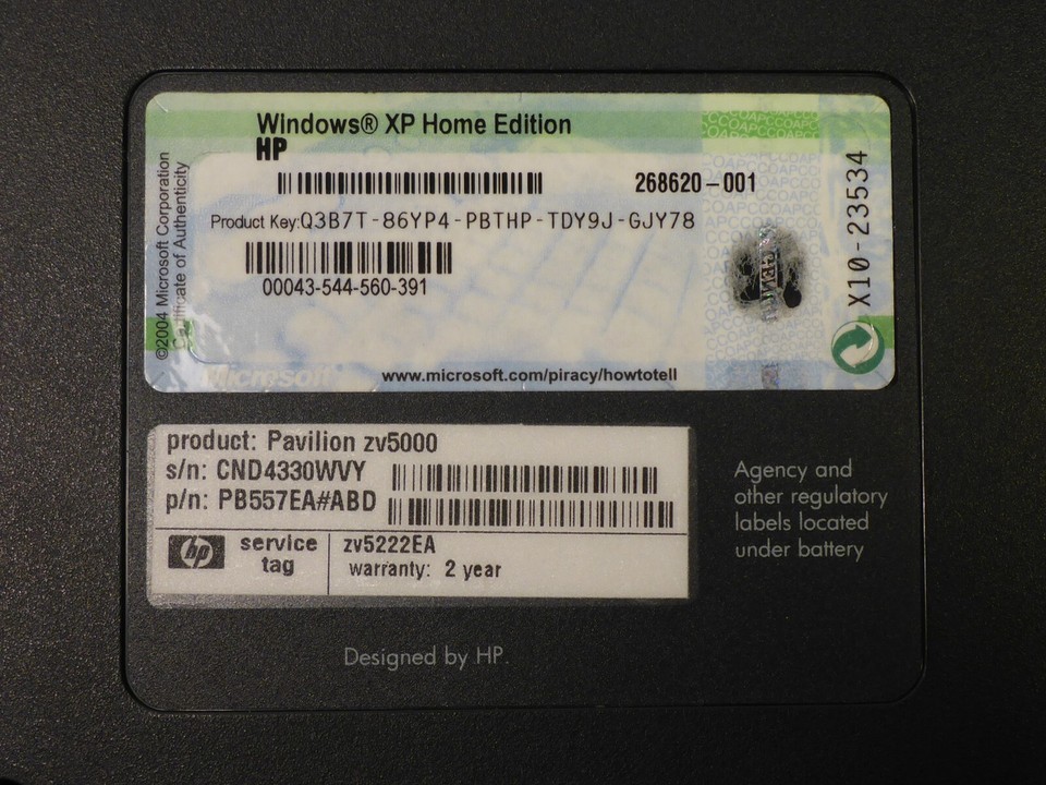 Old Laptop HP Pavilion Zv5000 Windows XP With Hama Bag As Defective ...