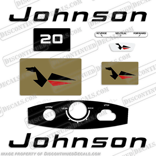 Fits Johnson 1968 20hp Full Decal Kit | eBay