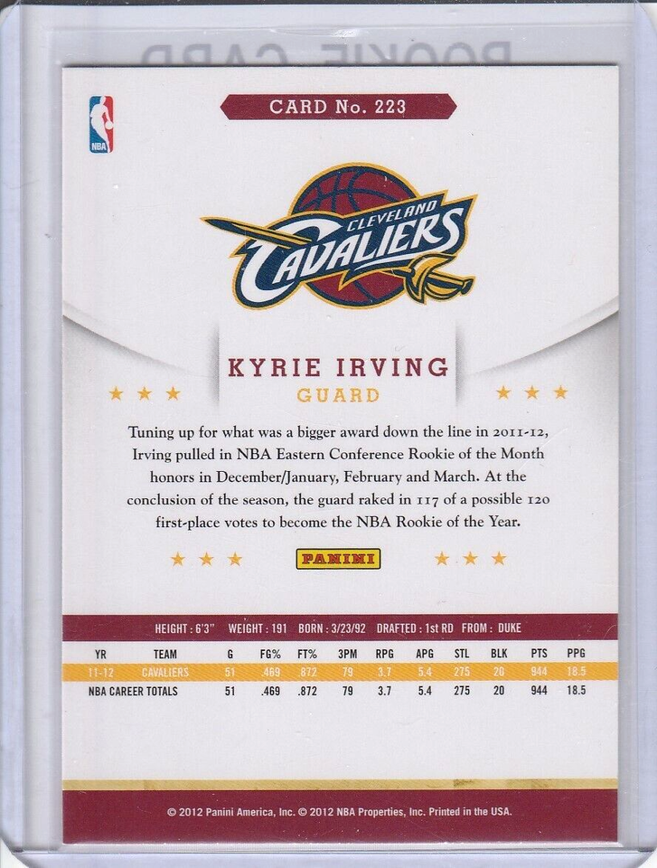 Kyrie Irving 2012-13 NBA Hoops #223 Rookie Card RC 🔥🔥🔥 | eBay