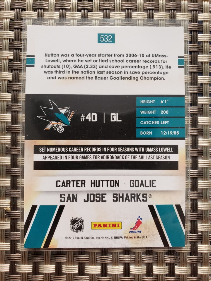 2010-11 Score Hot Rookies #532 Carter Hutton RC Flyers Preds | eBay