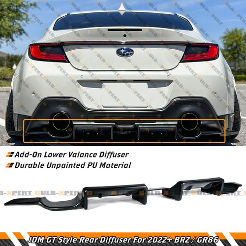 FOR 2022-25 SUBARU BRZ TOYOTA GR86 JDM GT STYLE UNPAINTED PU BLACK REAR ...