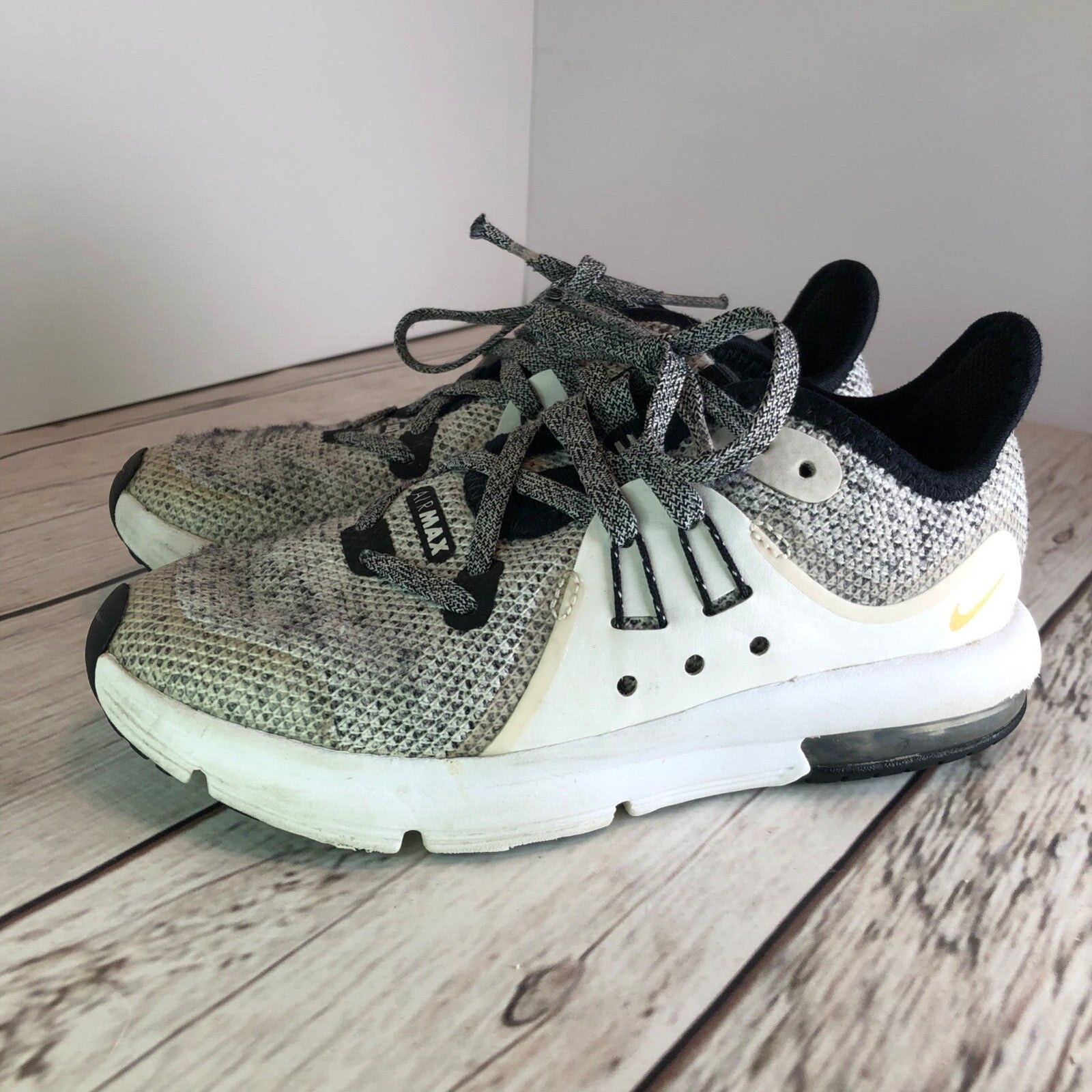 Nike AirMax 2018 A0054-007 TODDLER Shoes White & Black Size 12.5C 5-6YR Clean | eBay