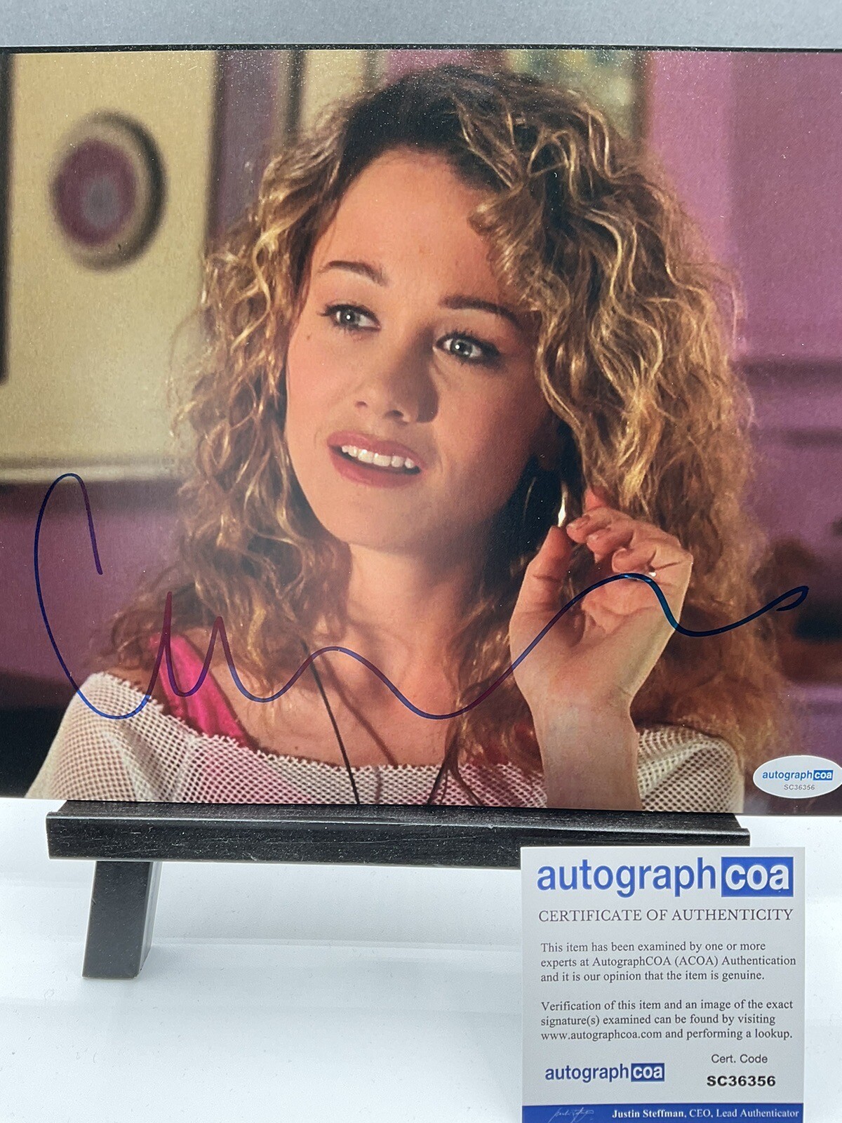 Christine Taylor Wedding Singer signed photo ACOA autographed auto Adam ...