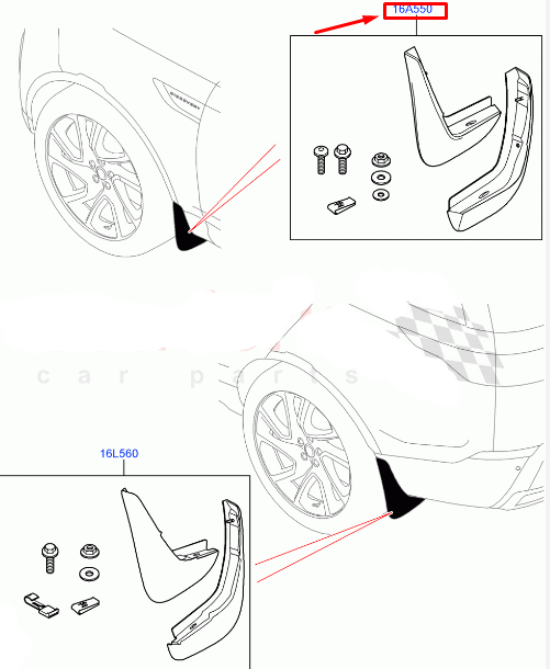 LAND ROVER RANGE ROVER VELAR L560 Front Mudflaps VPLYP0374 NEW GENUINE ...
