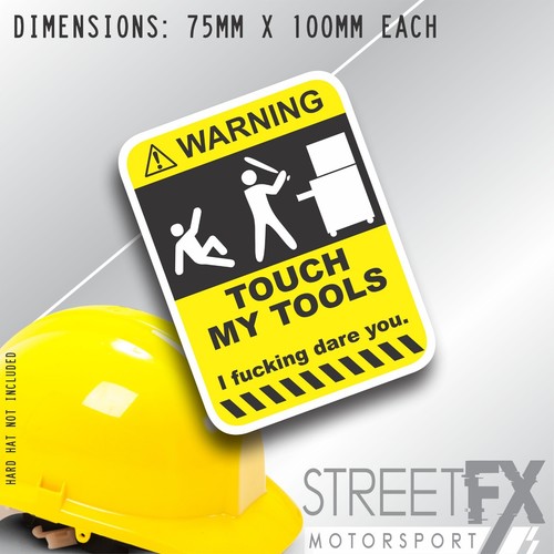 Don't Touch My Toolbox Warning Sticker - Mechanic Work Spanner Funny ...