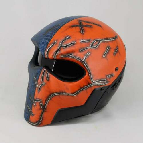 DEATHSTROKE HELMET MOTORCYCLE CRACK WAR STYLE ( DOT & ECE CERTIFIED ...