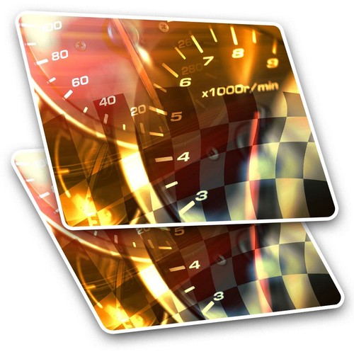 2 x Rectangle Stickers 10 cm - Race Car Speedometer Racing #16584 | eBay