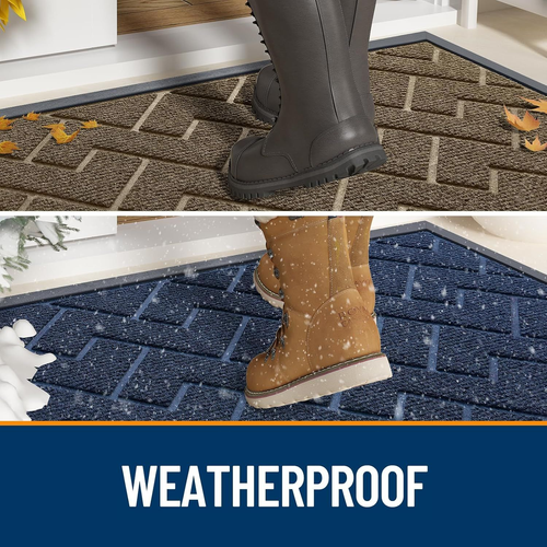 Front Door Mat Indoor Outdoor, Waterproof Rubber Welcome Doormat, 29 ...