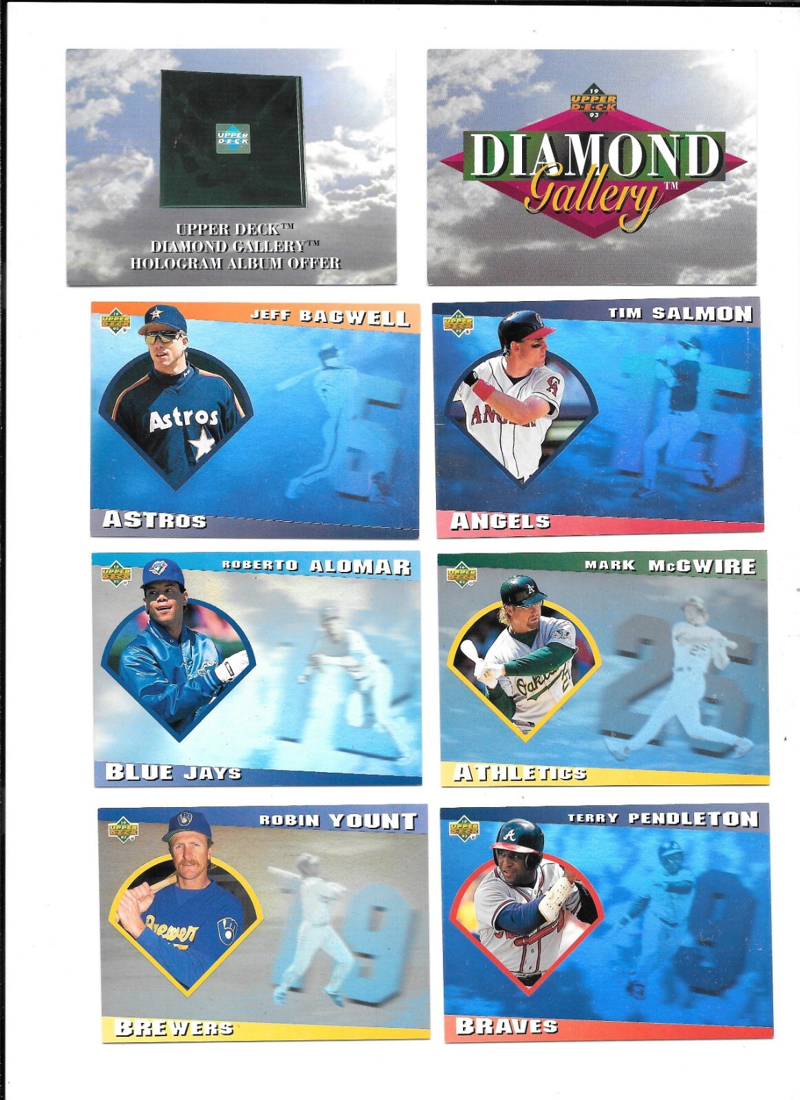 1993 Upper Deck Diamond Gallery Hologram Set, Complete Set of 36 Cards ...