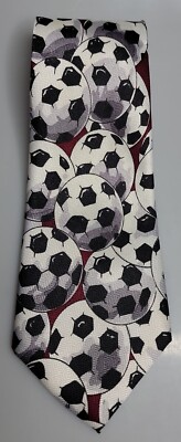 Renaissance 100% Polyester Tie Necktie Handmade Soccer Balls Foot Balls ...
