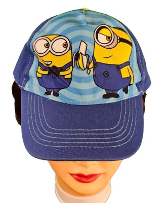 Disney Kids Minions Baseball Snapback Hat Blue Yellow Adjustable OSFM ...
