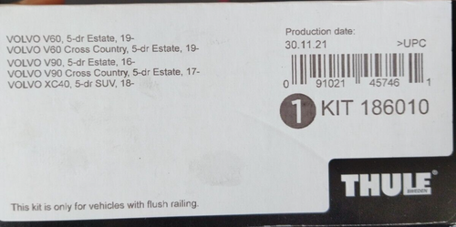 THULE 6010 Evo Flush Rail Montagekit für Volvo V60 V90 Cross Country ...