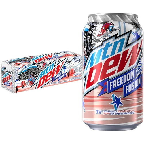 FREE SHIPPING - MOUNTAIN DEW Freedom Fusion 12 PACK CANS Soda Pop Best ...
