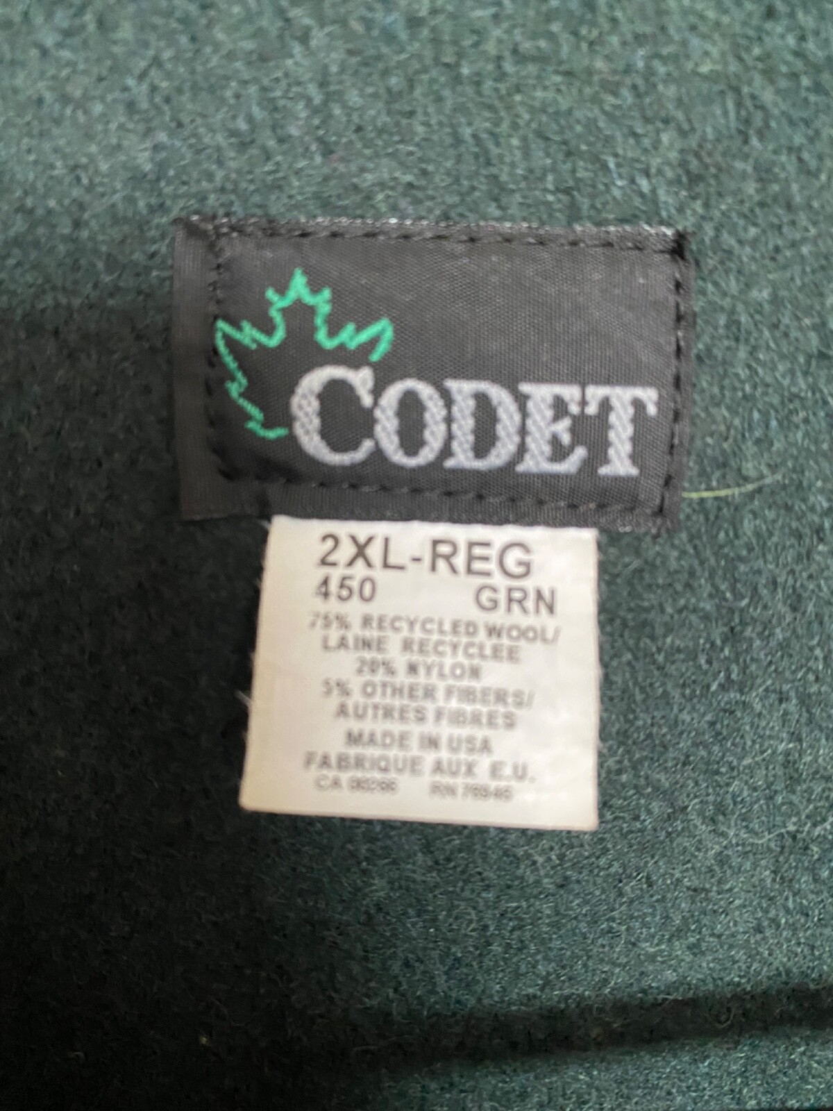 Vtg CODET Mackinaw Recycled Wool Jacket Button Coat Men's 2XL Canada | eBay