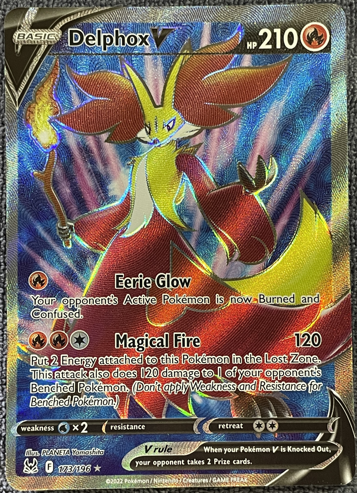 Pokemon TCG - Delphox V Full Art Ultra Rare - 173/196 - Lost Origin | eBay