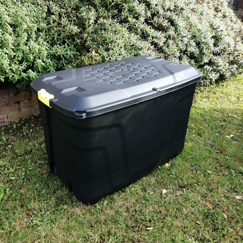 Heavy Duty Storage Box Trunk on Wheels 190L, XL Strong UK Plastic ...