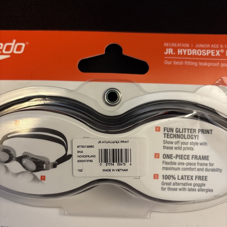 NEW- SPEEDO Jr. Hydrospex Classic CLEAR Swimming Goggles Wonderland ...