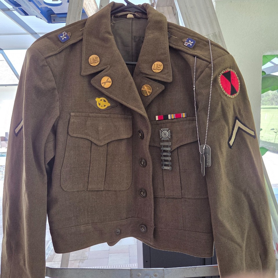 ORIGINAL WWII US ARMY M1944 AGSU CLASS A IKE JACKET 32D INFANTRY ...