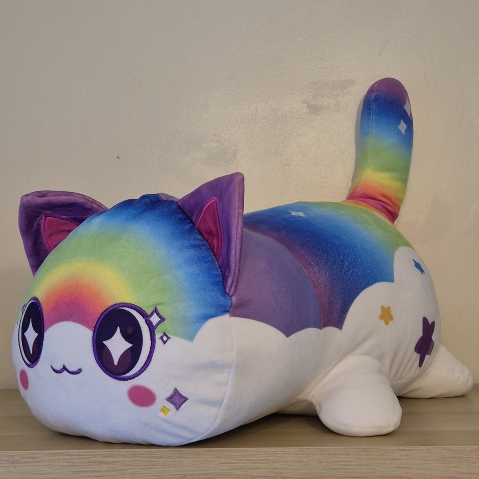 Aphmau Jumbo Rainbow Galaxy Cat MeeMeows 19" Soft Toy Plush Huge ...