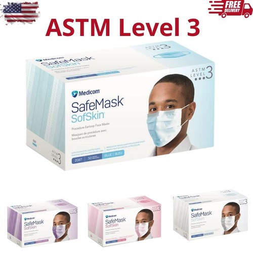 Earloop Face Mask ASTM Level 3 w/ Color Options multiple configuration ...