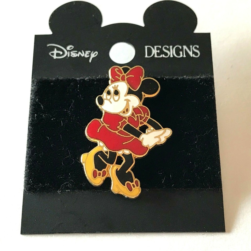Vintage Minnie Mouse Pin Disney Designs Enamel Brooch Lapel Hat Tie Tac ...