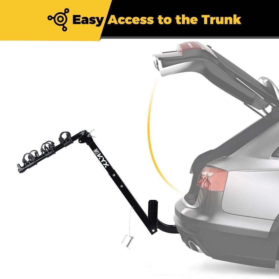 Bike Car Rack, 3 Bicycles Rack Mount Carrier with 2 in. Hitch Receiver ...