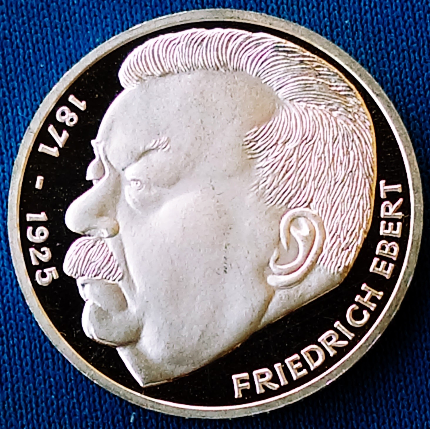 5 Deutsche Mark 1975. J, Friedrich Ebert, Germany silver coin, 5 DEM ...