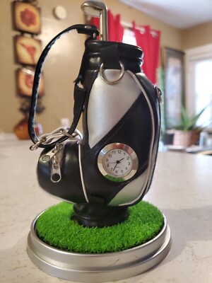 Gadget Desktop Golf Bag Clock/ Golf Pen Set Iron Putter Driver Trolley ...