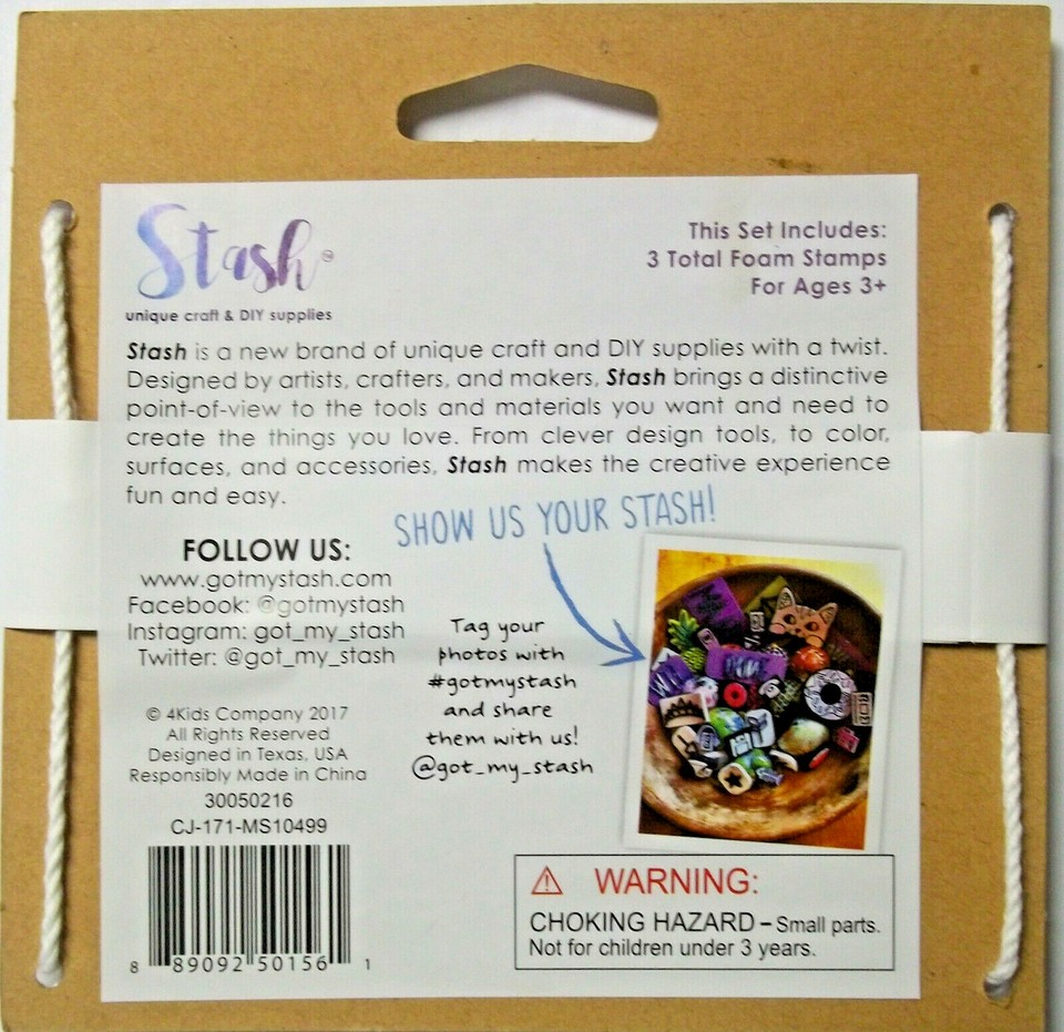 Stash Stamps Set of 3 Fun Food Foam mounted on Plastic Ages 3 + | eBay