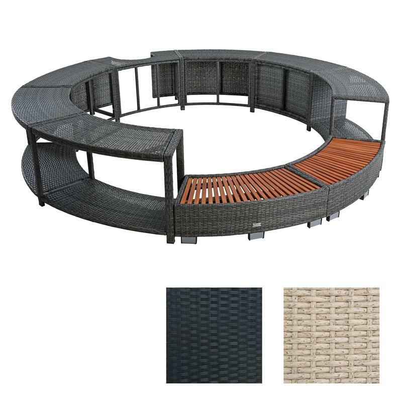 Poolumrandung Poolverkleidung Whirlpool Umrandung Rattan Rahmen Rund ...