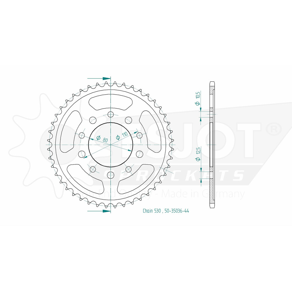 Sprocket Rear 530-44T Steel for HONDA CBR 1000 F Dual CBS 1997 1998 ...