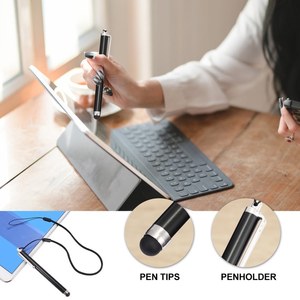 5pcs Metal 9mm Silicone Capacitive Touch Screen Pen Stylus with Anti ...