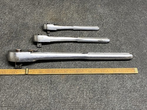 Vintage Craftsman 3 Pc Ratchet Set 1/4, 3/8 And 1/2” Dr Push Button ...